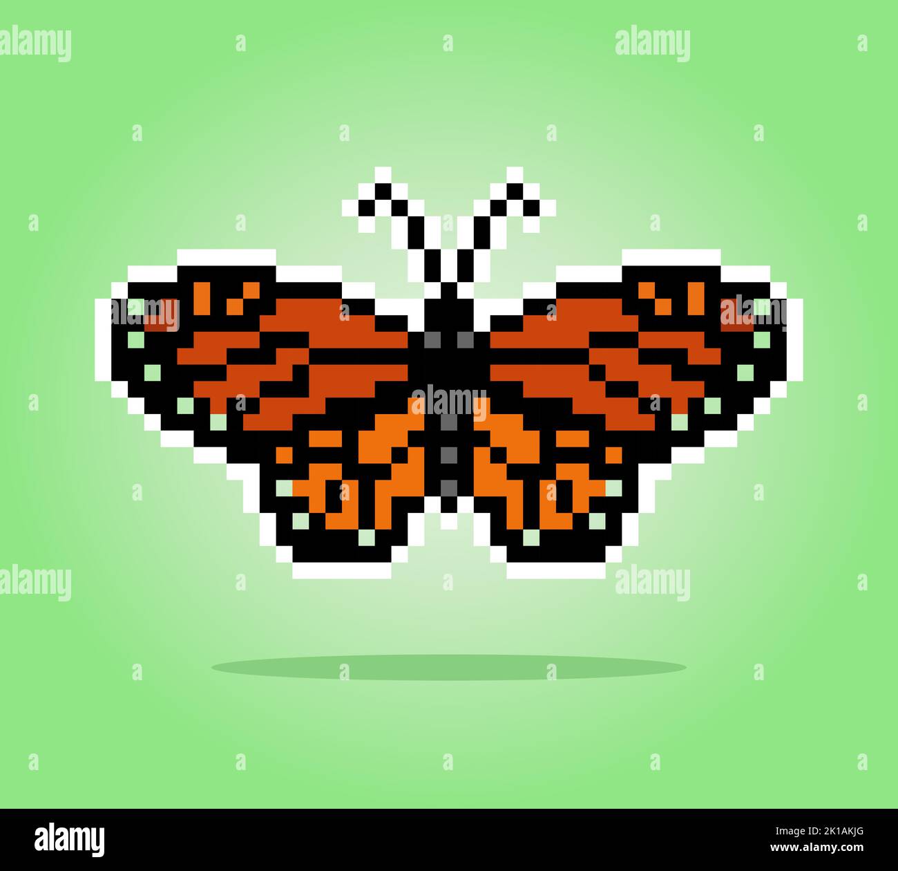Pixel 8 bit butterfly. Animal for game assets in vector illustration Stock Vector Image & Art ...