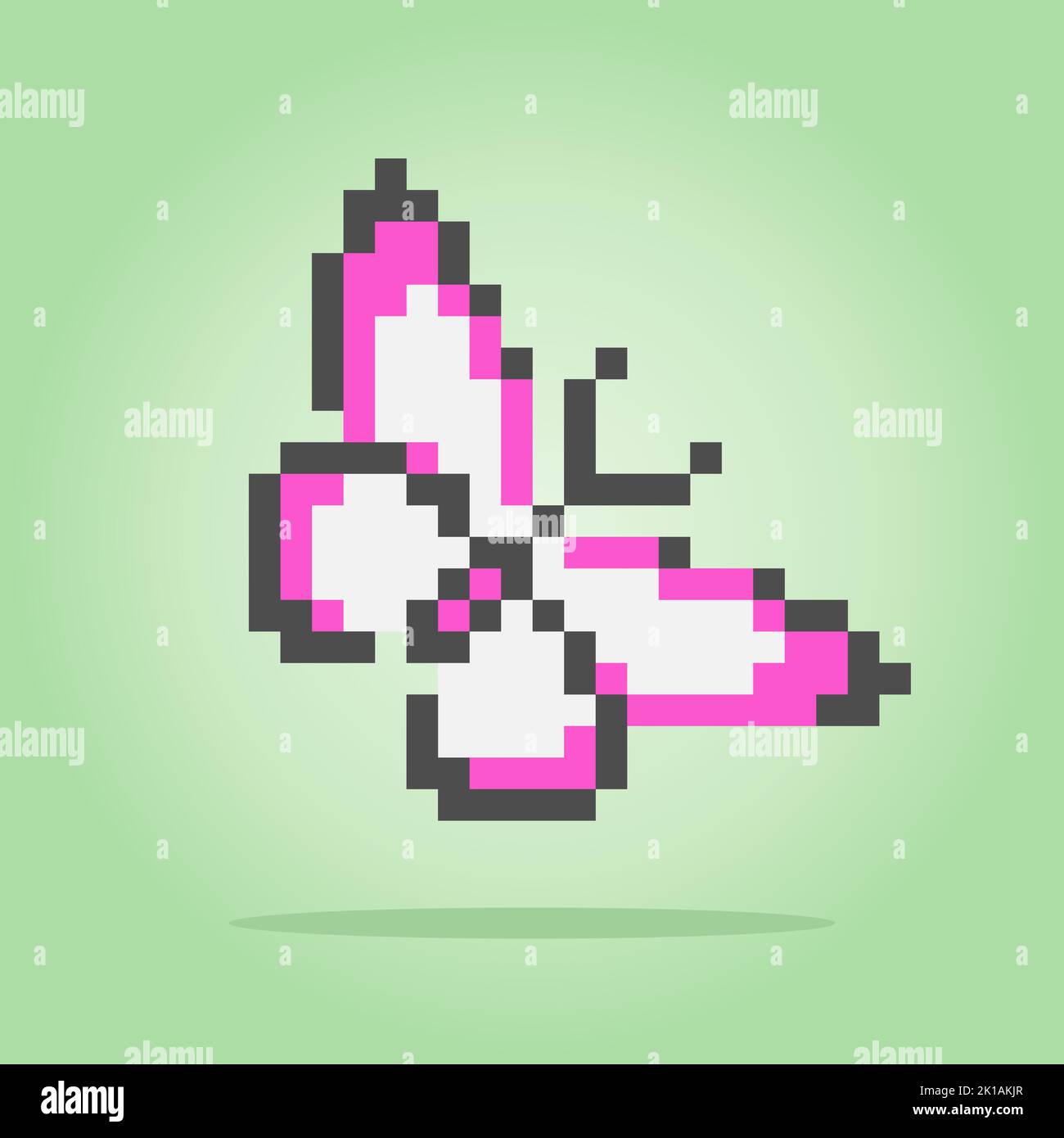 Pixel 8 bit butterfly. Animal for game assets in vector illustration ...