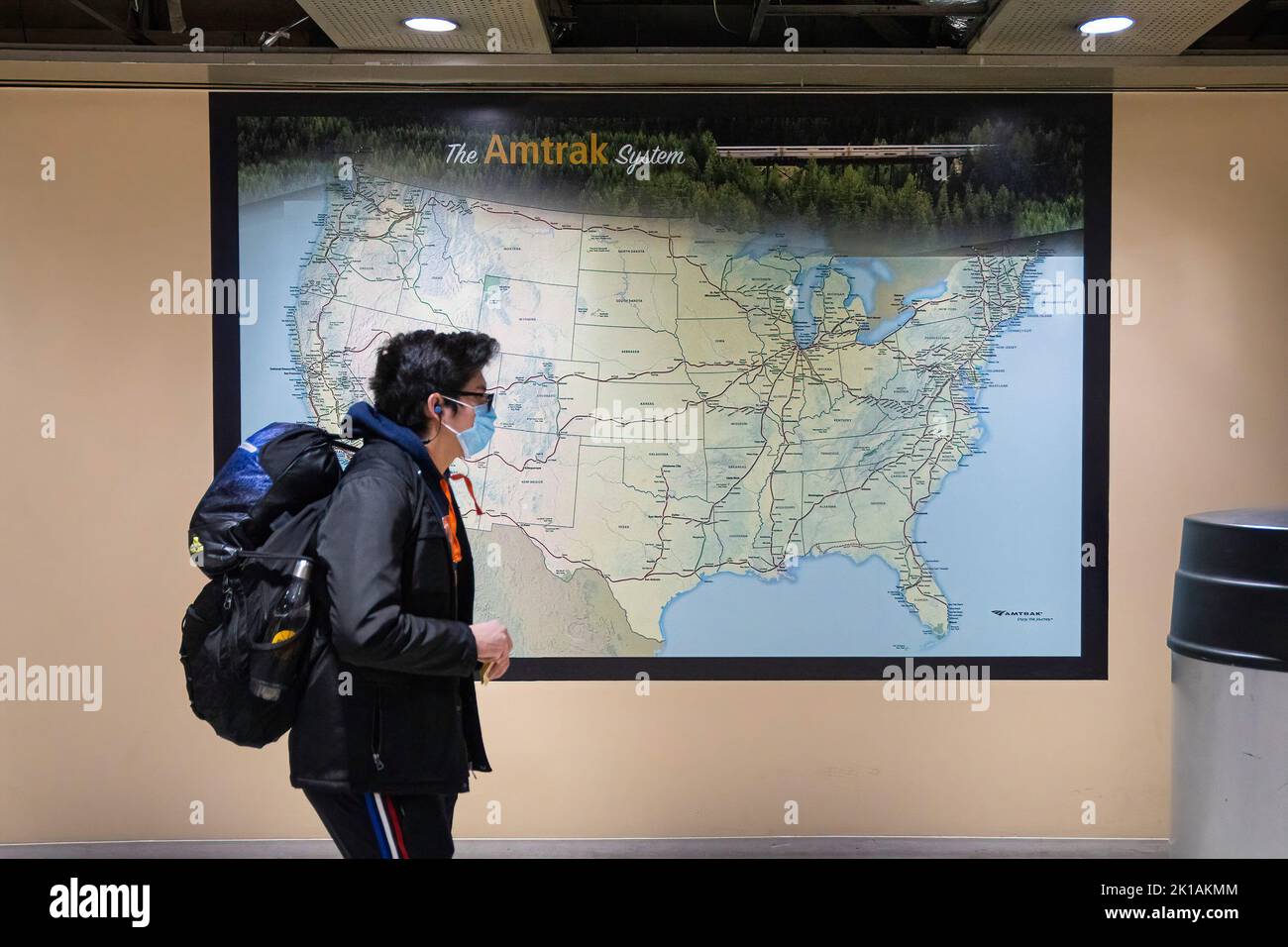 Chicago, Illinois, USA. 20th Mar, 2021. A passengers looks at the ...
