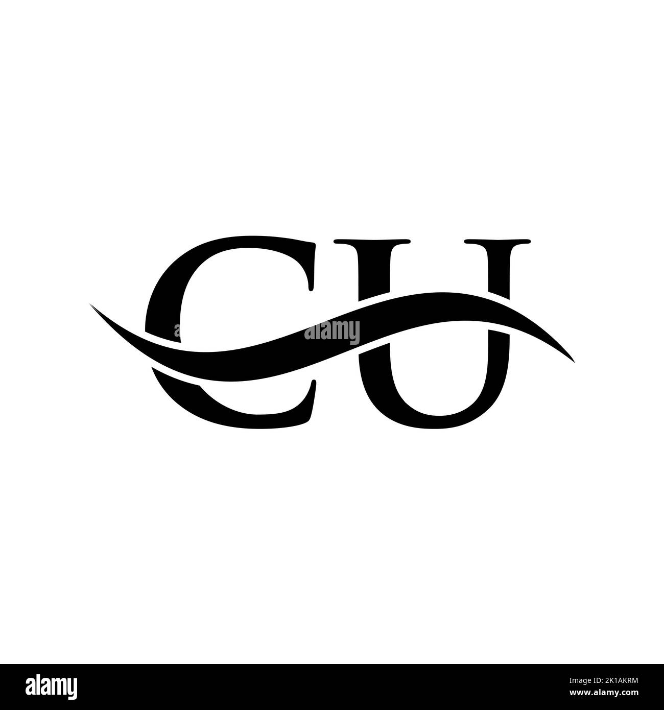 CU Combine Letter Logo Vector Template. Letter CU Logo Design Modern Typography Sign Stock ...