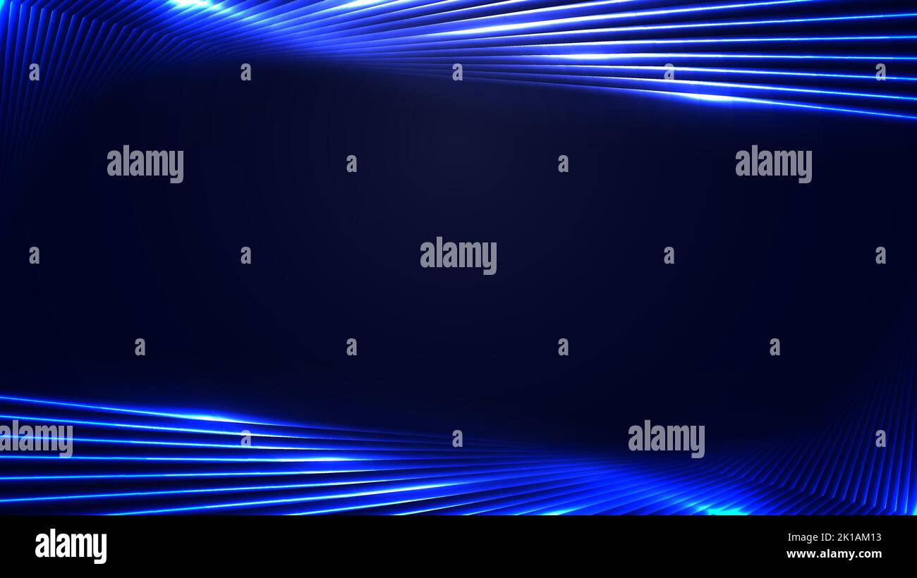 Abstract technology futuristic concept blue neon light laser lines ...