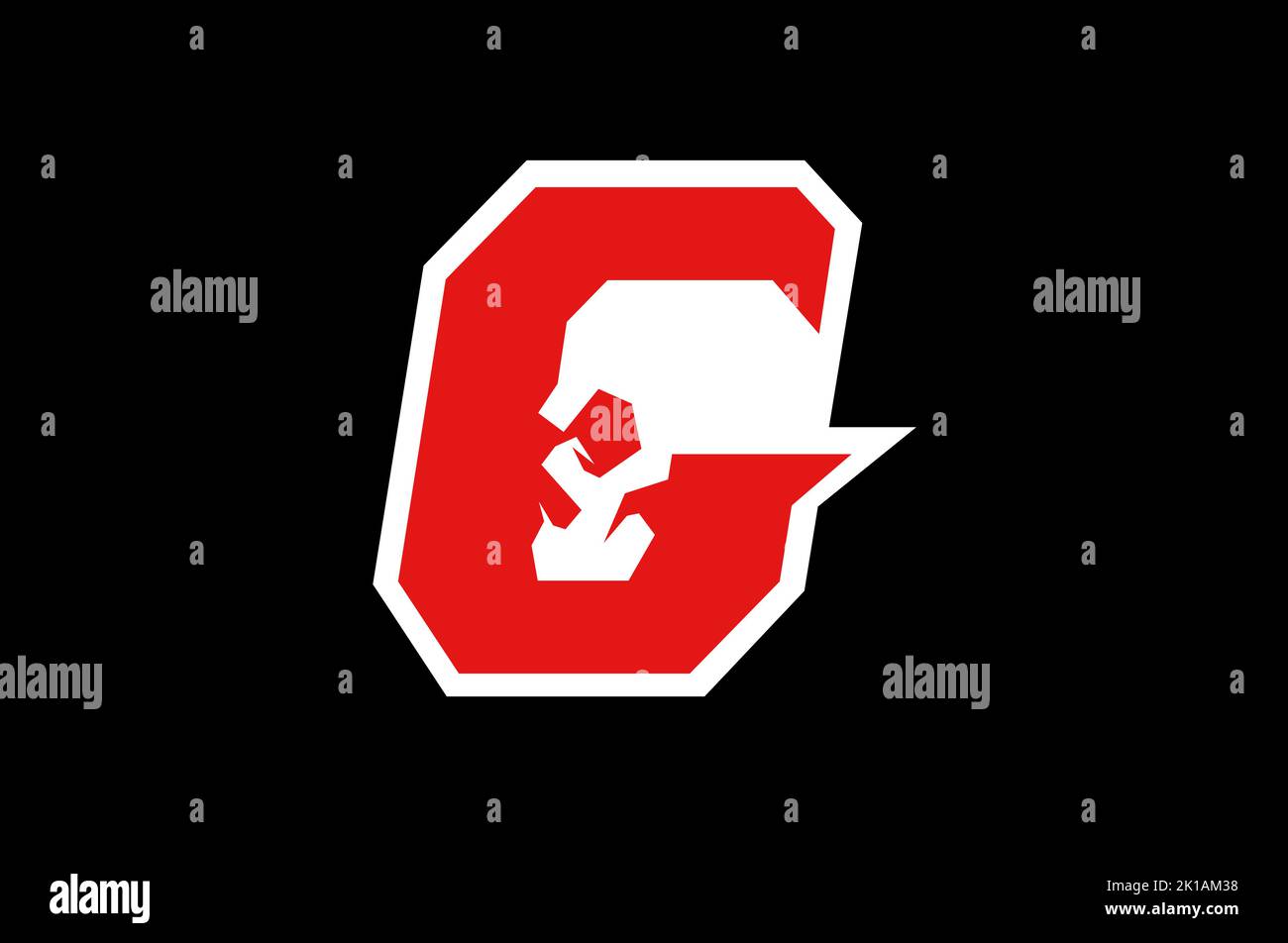 Letter G with Skull Inside Stock Vector Image & Art - Alamy