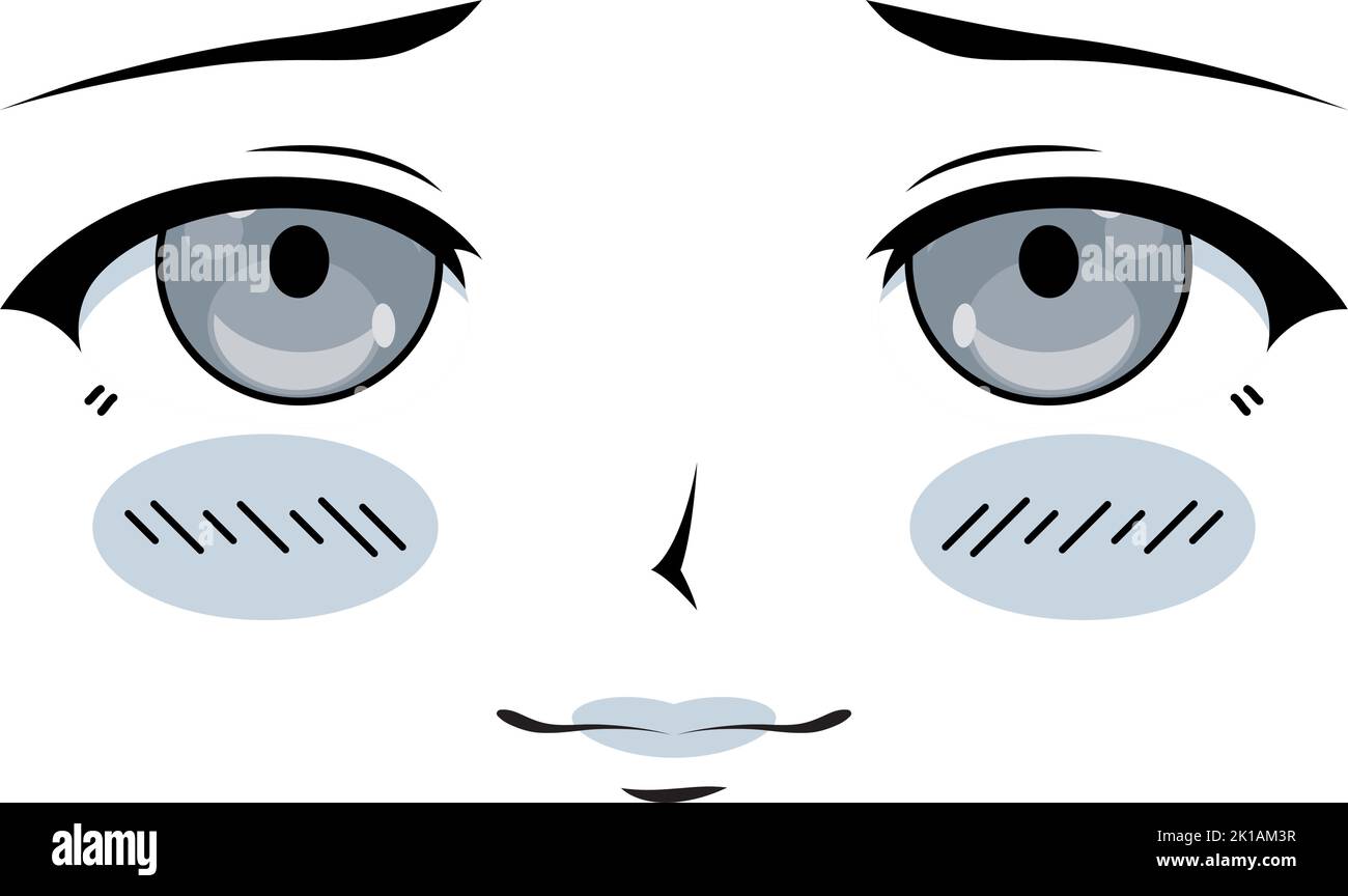 sad anime girl face character Stock Vector Image & Art - Alamy