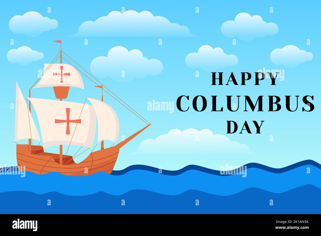 Flat columbus day background hi-res stock photography and images - Alamy