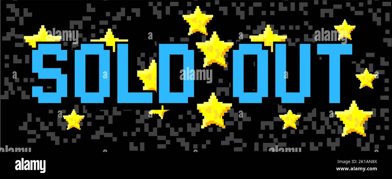 Sold Out. Pixelated word with geometric graphic background. Vector ...
