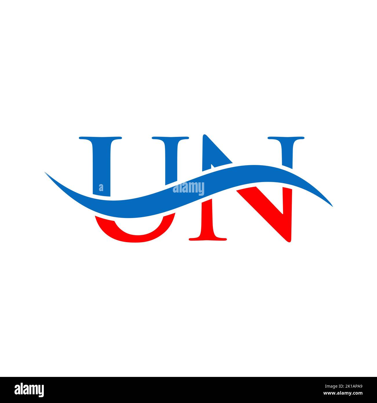 UN Combine Letter Logo Vector Template. Letter UN Logo Design Modern ...