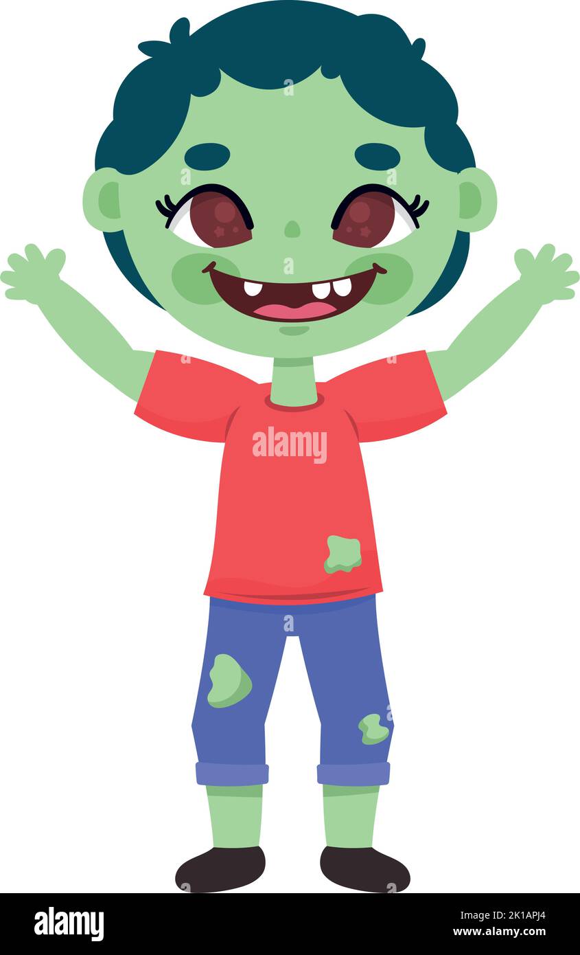 kid with zombie disguise character Stock Vector Image & Art - Alamy