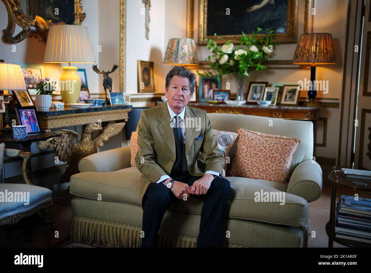 Sir John Warren, Queen Elizabeth II's racing manager, at his home in ...