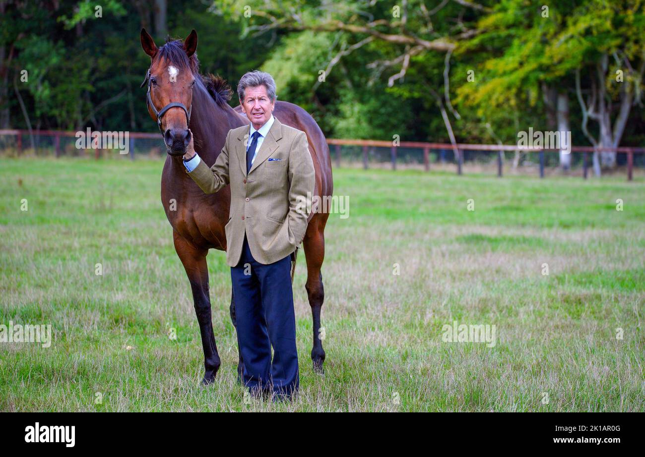 Sir John Warren, Queen Elizabeth II's racing manager, with horse ...