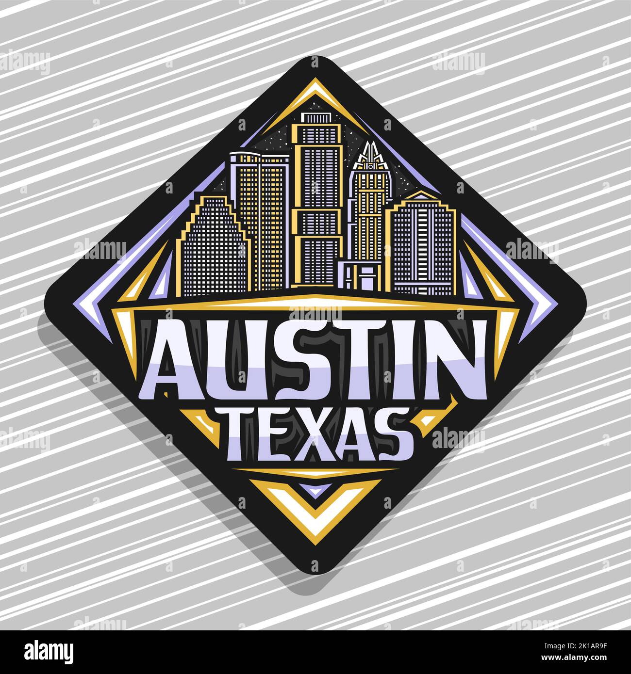 Vector logo for Austin, black decorative rhombus road sign with line ...