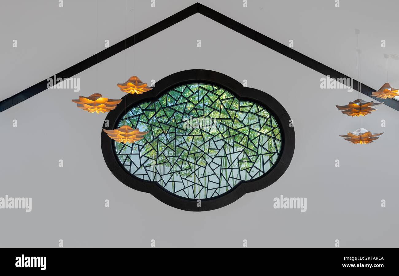 Floral windows of classical gardens in Suzhou, China Stock Photo - Alamy