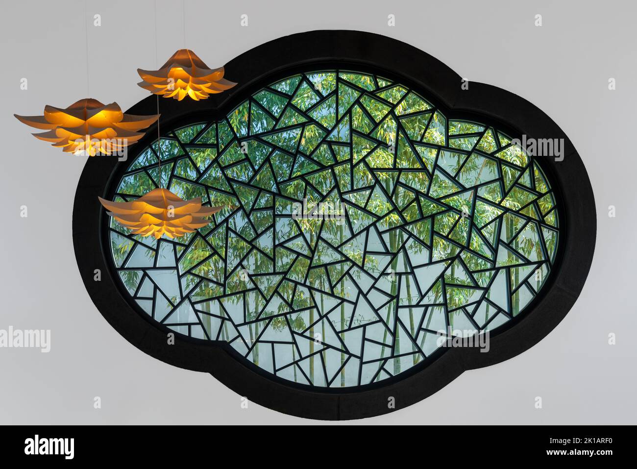 Floral windows of classical gardens in Suzhou, China Stock Photo - Alamy