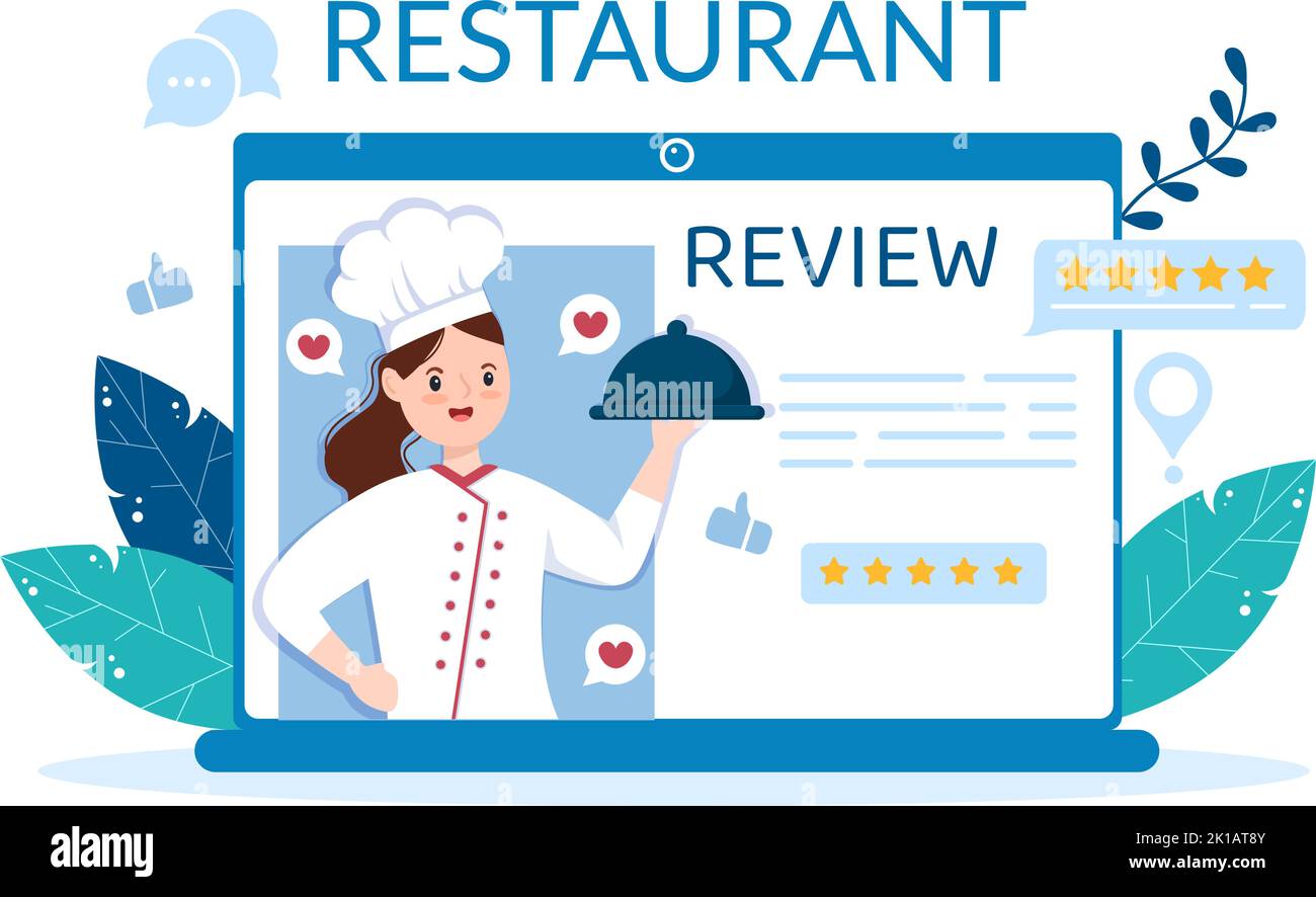 Restaurant Rating Review Template Hand Drawn Cartoon Flat Illustration ...