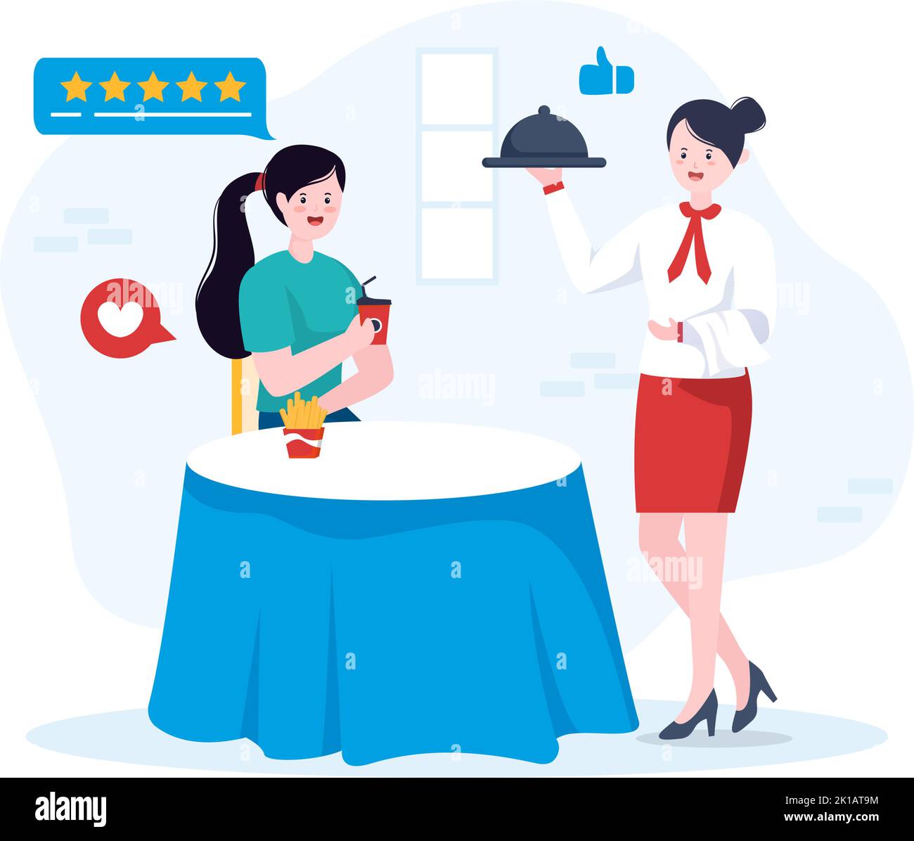 Restaurant Rating Review Template Hand Drawn Cartoon Flat Illustration ...