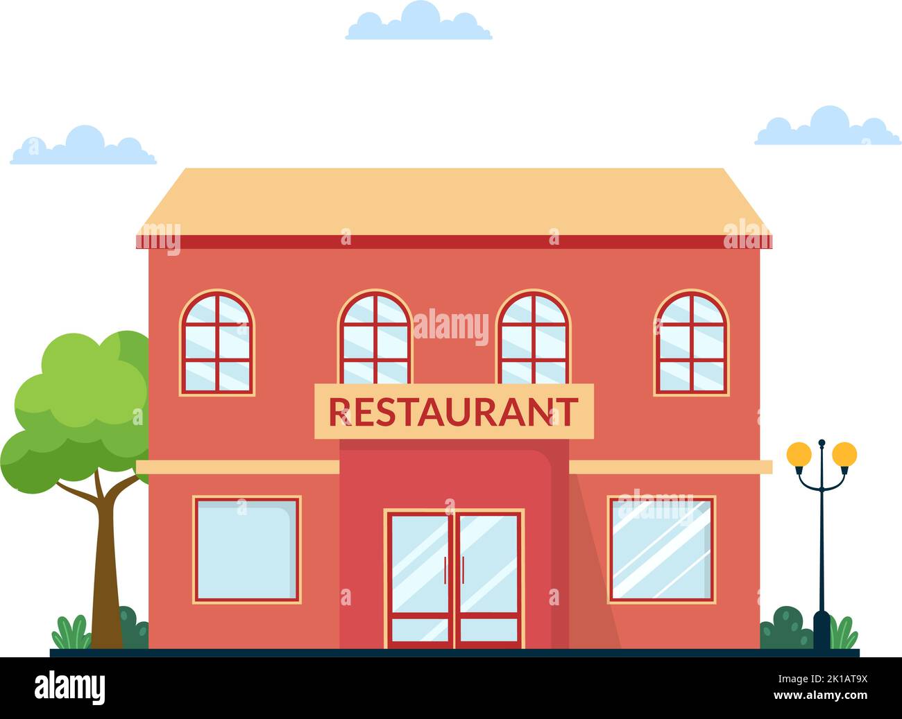 Restaurant Rating Review Template Hand Drawn Cartoon Flat Illustration