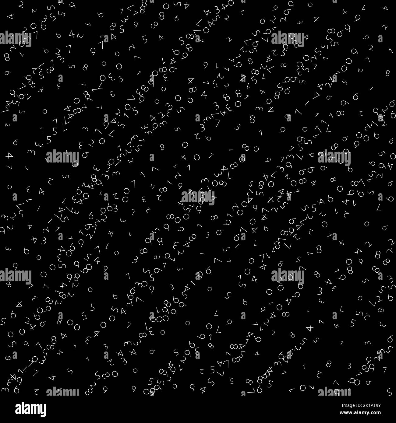 Falling numbers, big data concept. Binary white disorderly flying ...