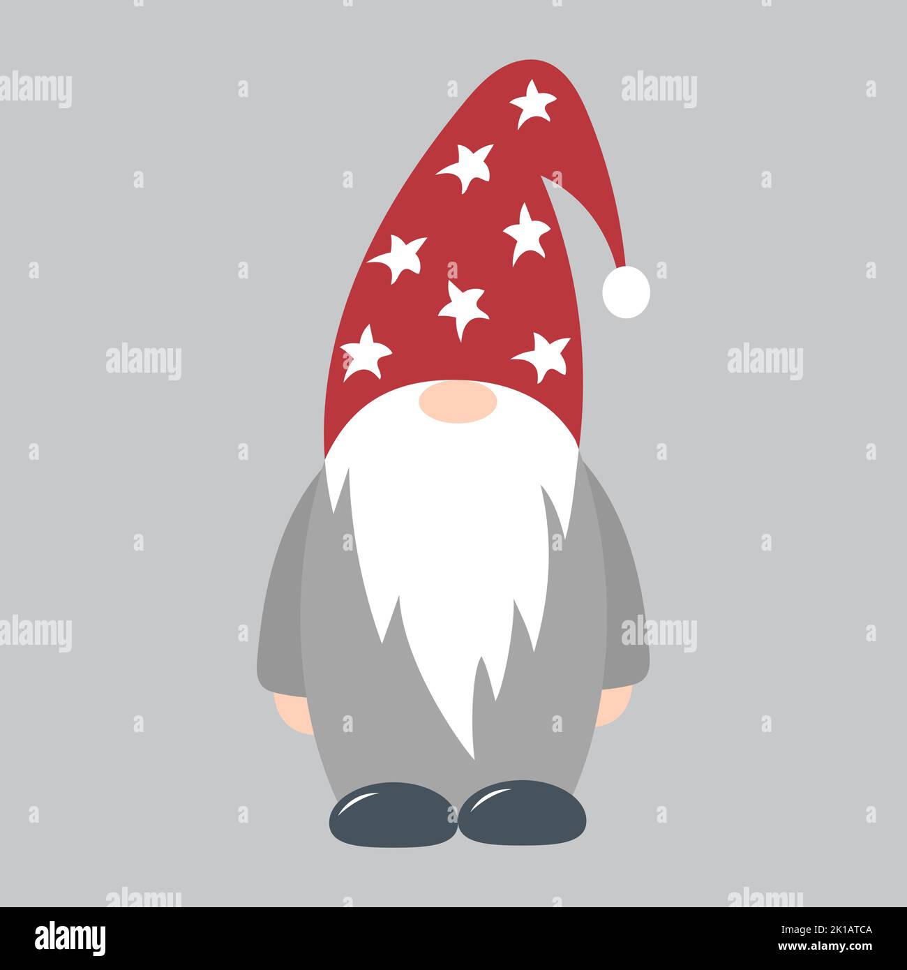 A cute little gnome in a red hat. Vector isolated clipart Stock Vector ...