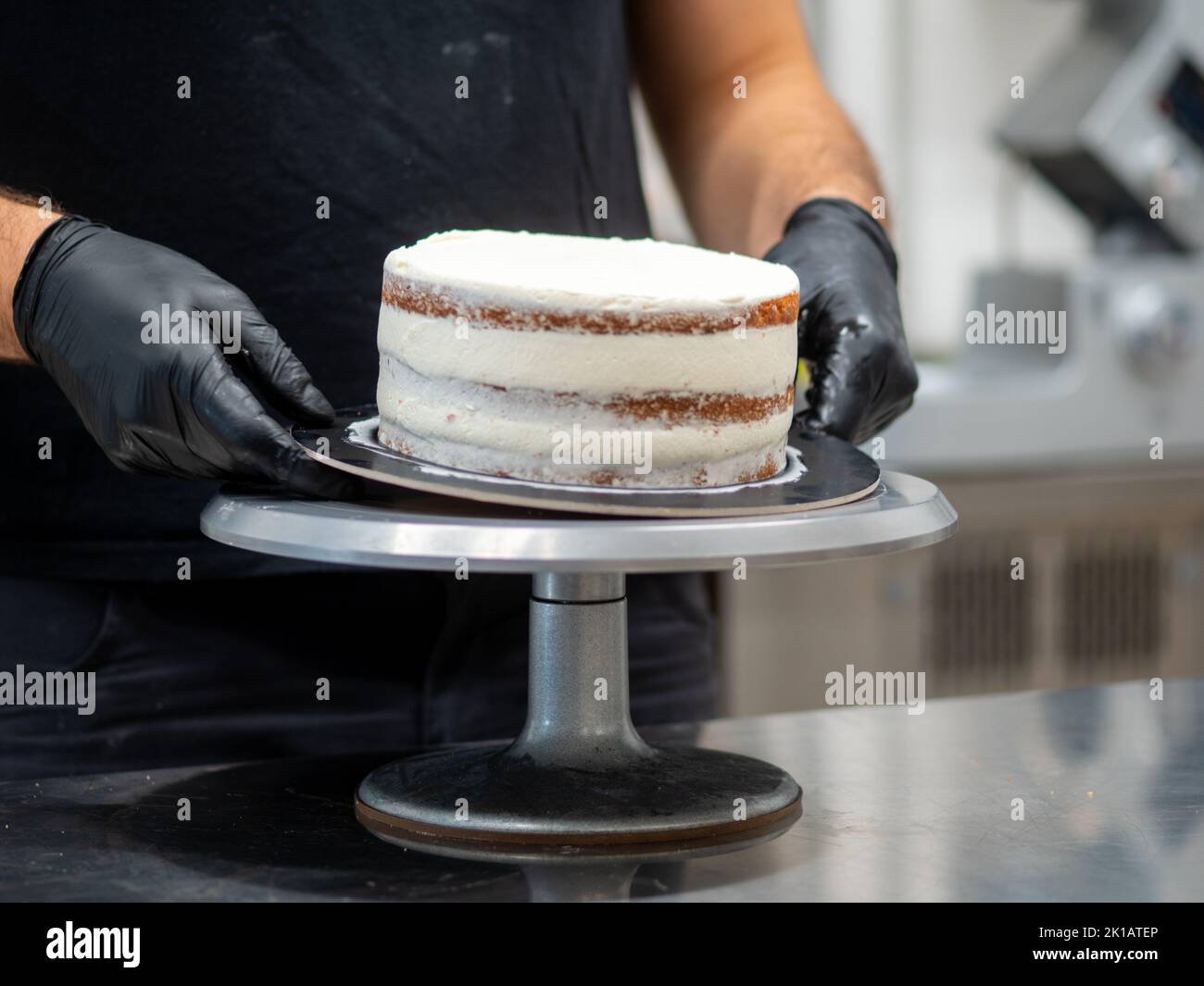 Preparation of a birthday cake Stock Photo - Alamy