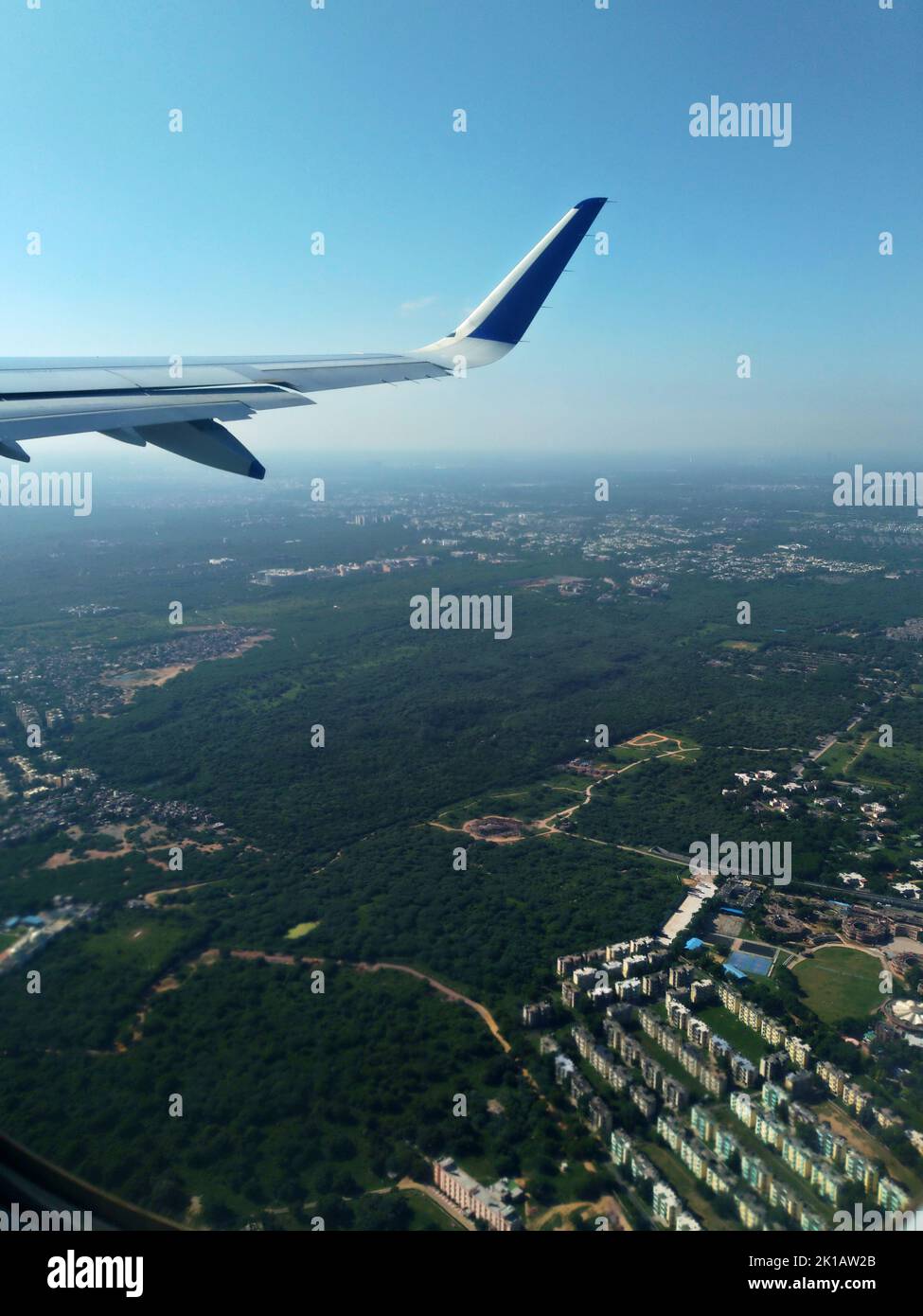 Aerial view of New Delhi/ India/ airplane window seat Stock Photo - Alamy