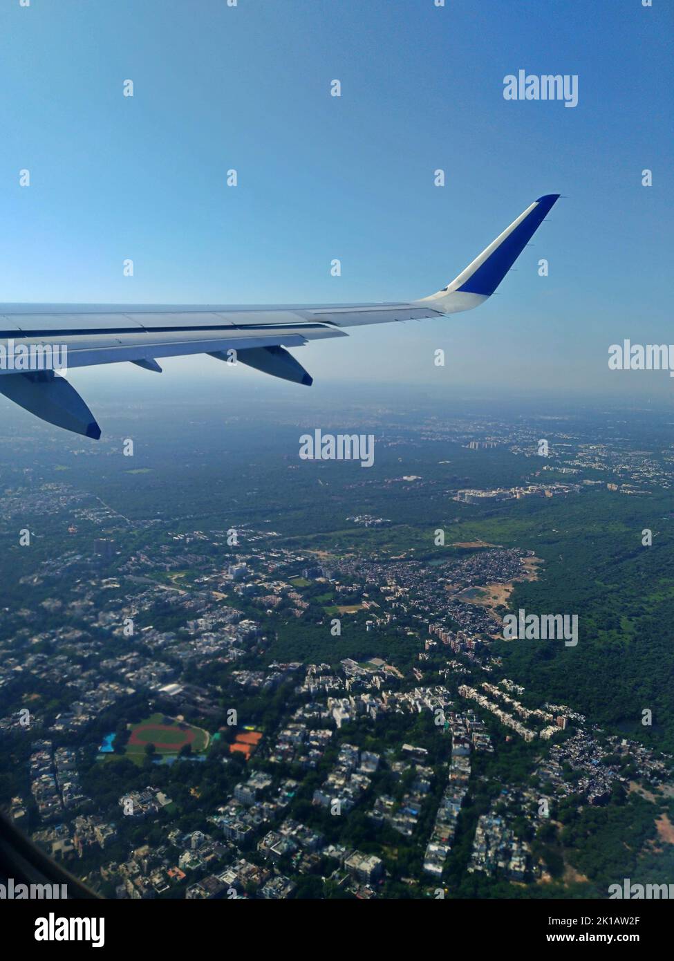 Aerial view of New Delhi/ India/ airplane window seat Stock Photo - Alamy