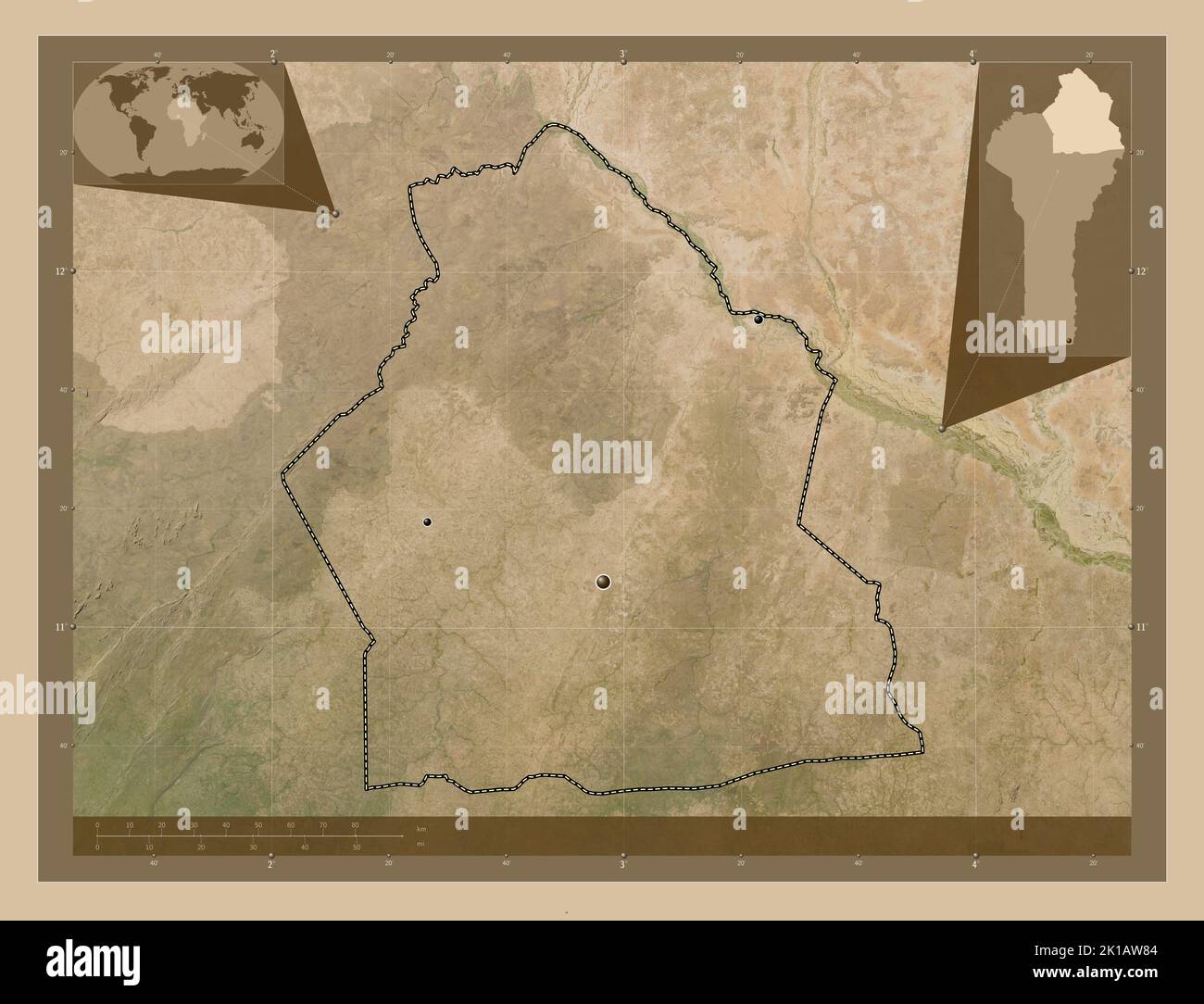 Alibori, department of Benin. Low resolution satellite map. Locations ... Alibori, department of Benin. Low resolution satellite map. Locations ...