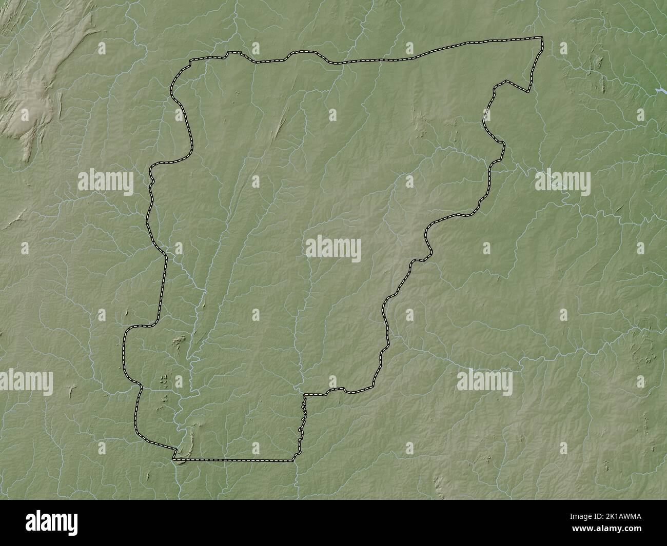 Borgou, department of Benin. Elevation map colored in wiki style with ...