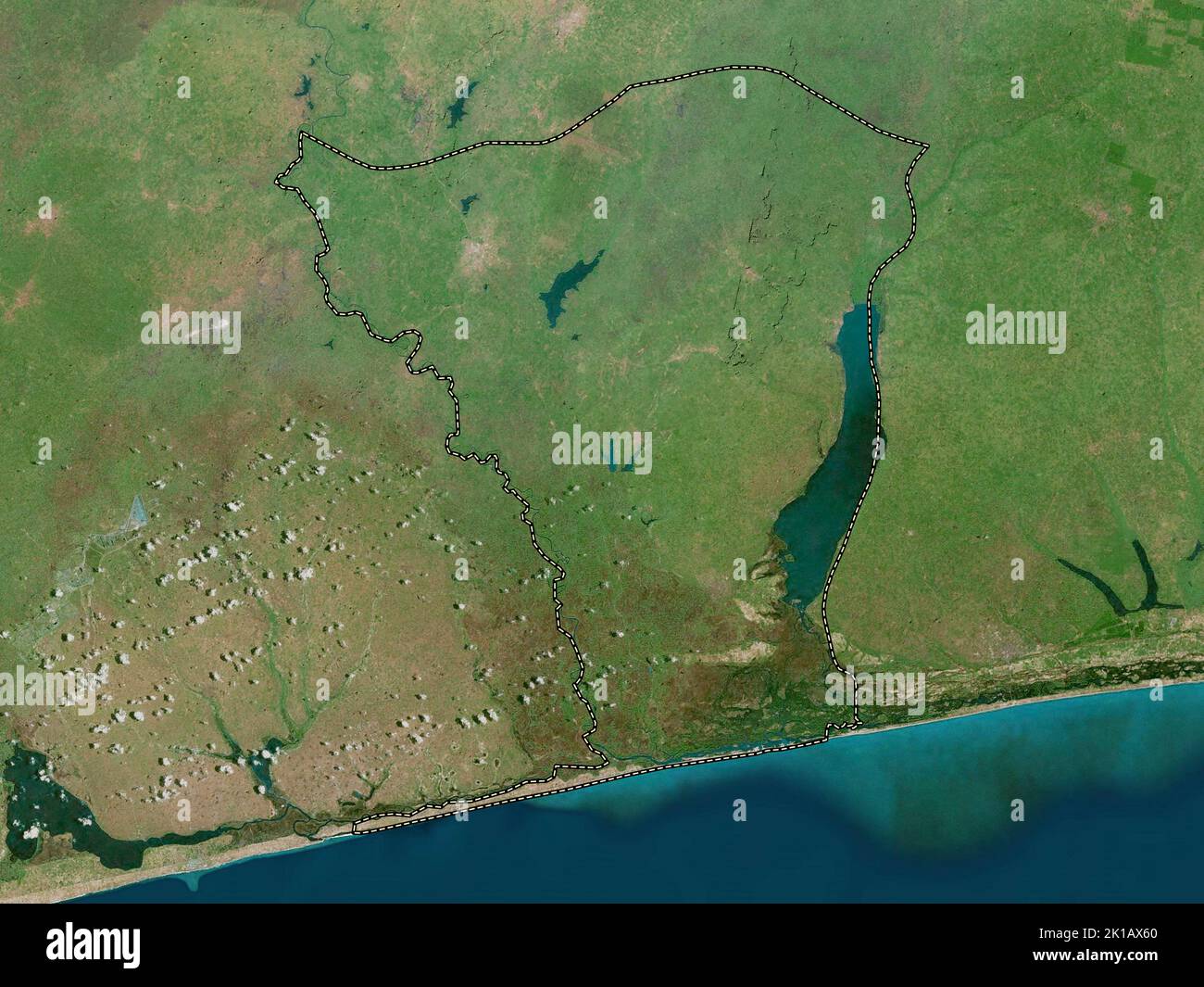 Mono, department of Benin. High resolution satellite map Stock Photo ...