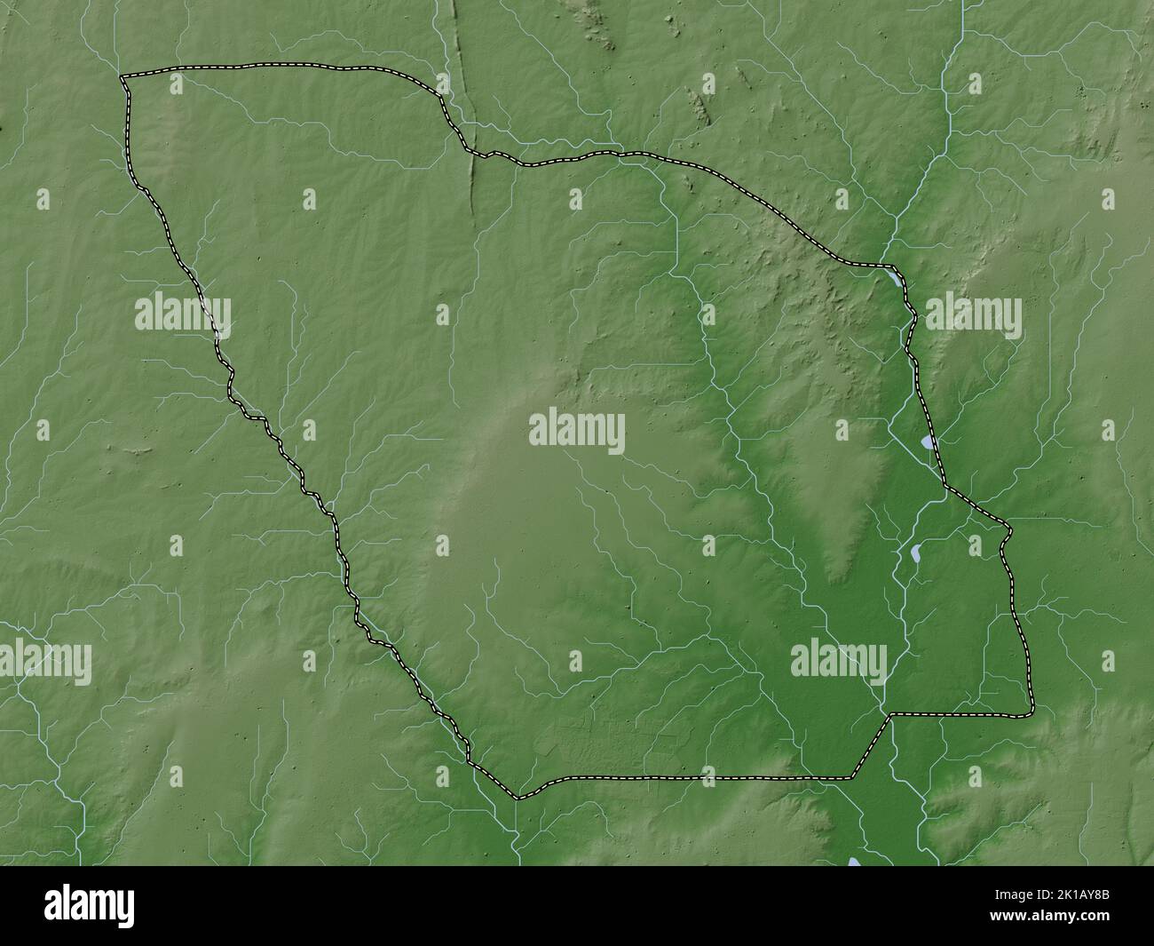 Zou, department of Benin. Elevation map colored in wiki style with ...