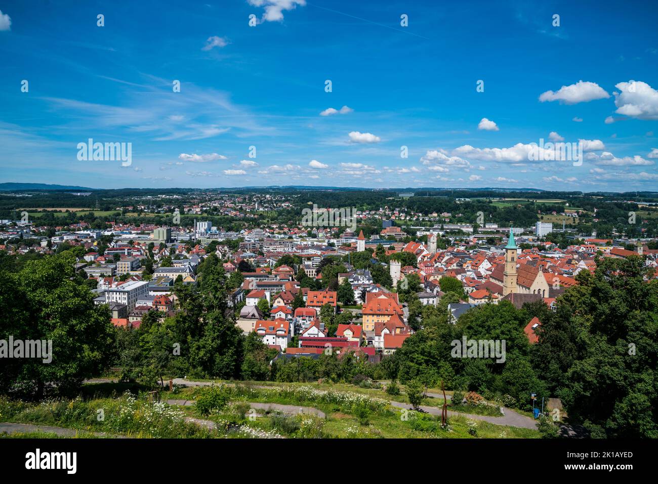 Germany, Panorama view above old town of ravensburg city skyline of the ...