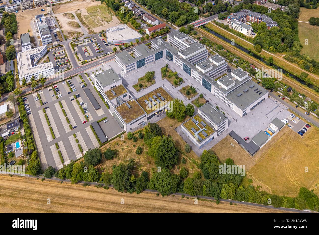 Aerial view, Hamm-Lippstadt University of Applied Sciences, HSHL, Hamm ...