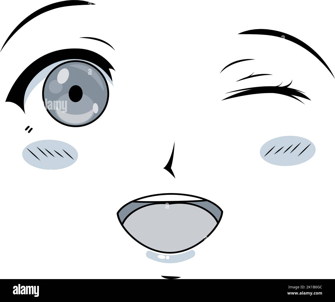 crazy anime girl face character Stock Vector Image & Art - Alamy