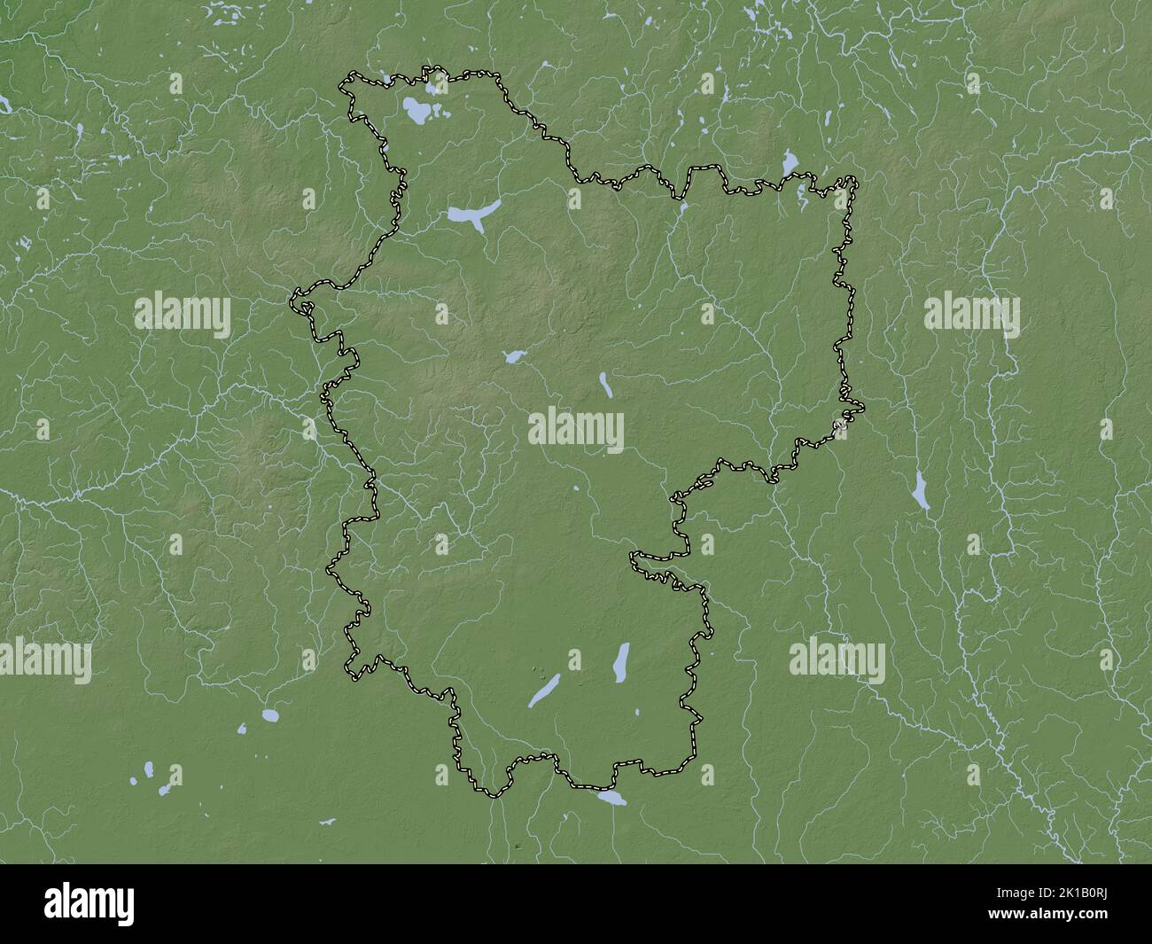 Minsk, region of Belarus. Elevation map colored in wiki style with ...