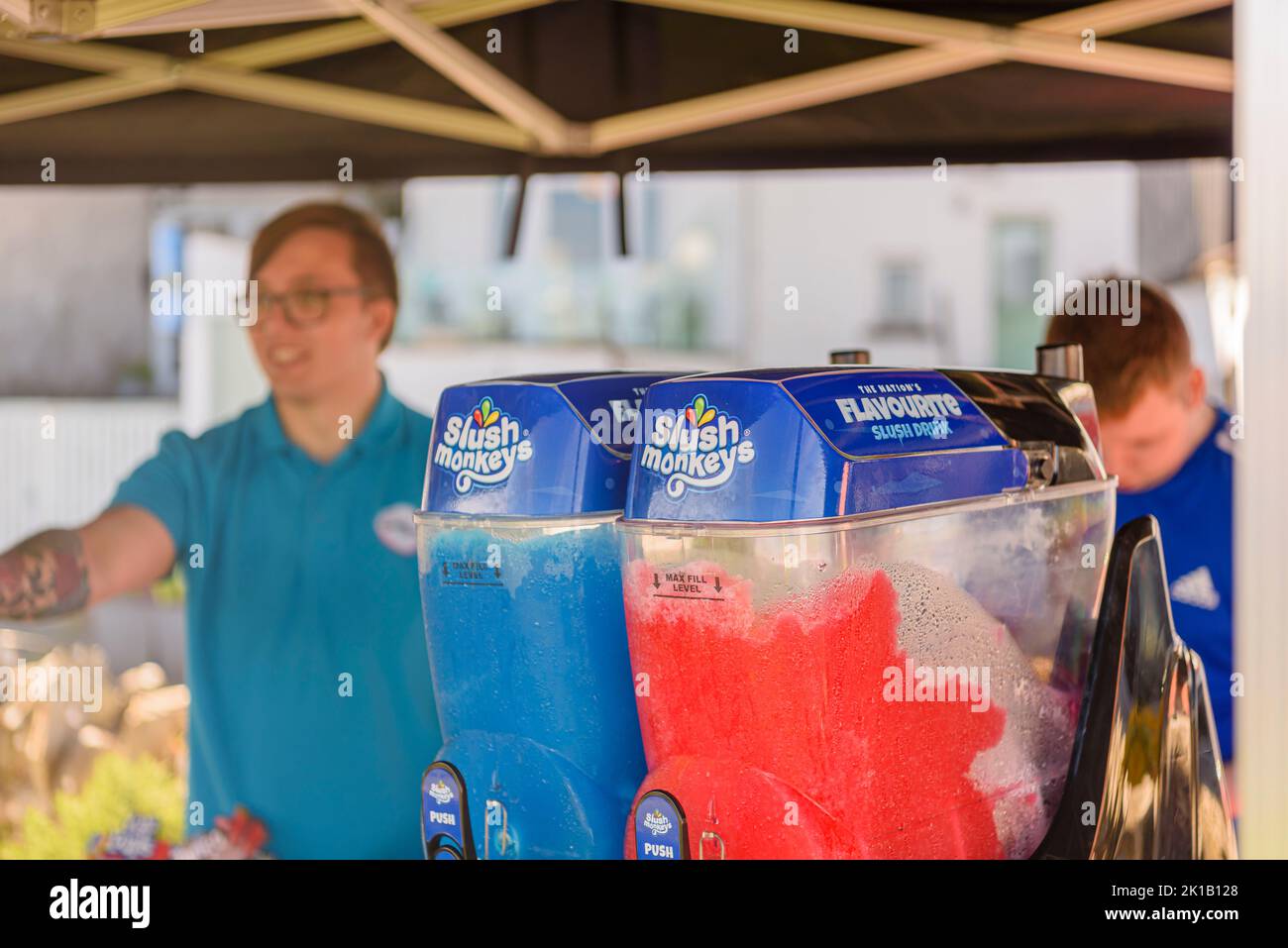 Iced 'slushy' drinks for sale at a market stall Stock Photo - Alamy