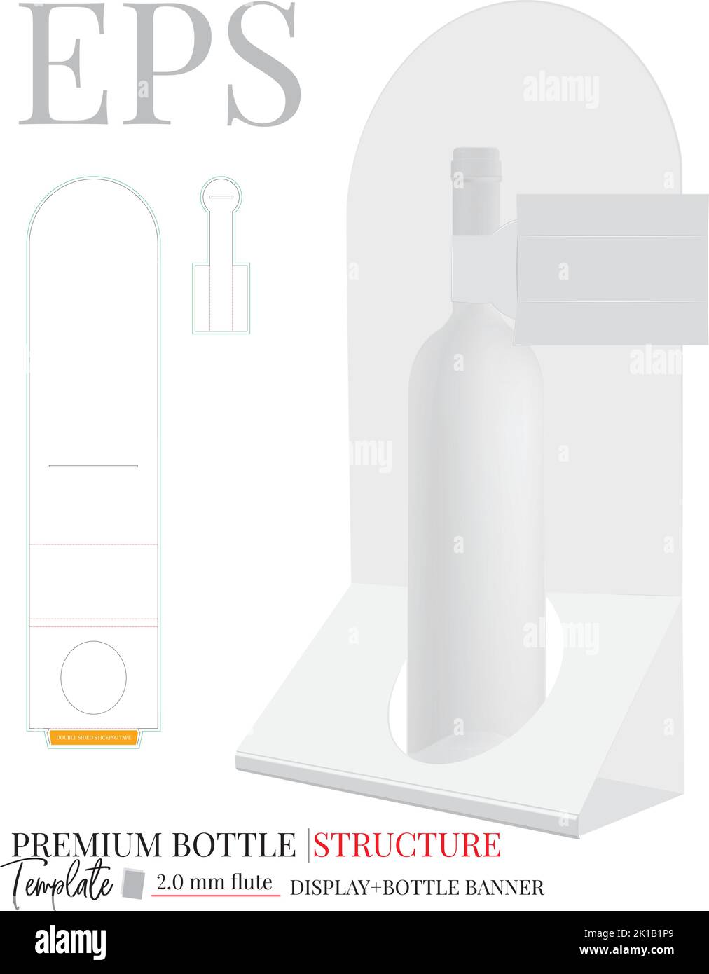 Counter Display Template, Vector with die cut, laser cut layers. Bottle ...