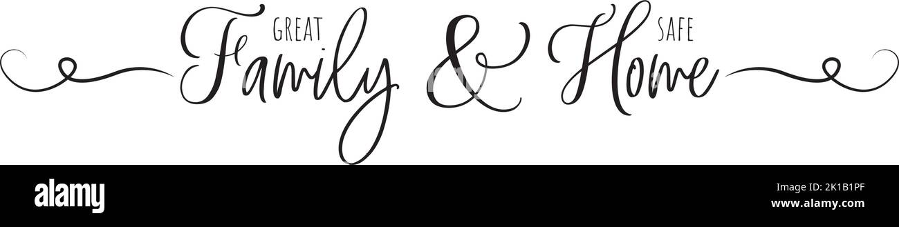 Great family and safe home, vector. Wall decals vector, wall decoration ...