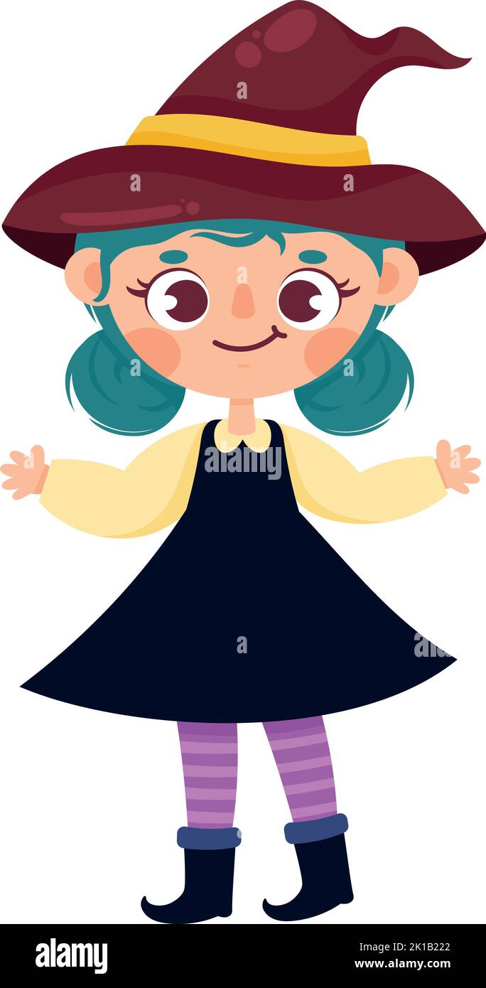 Happy Witch Standing Comic Character Stock Vector Image And Art Alamy
