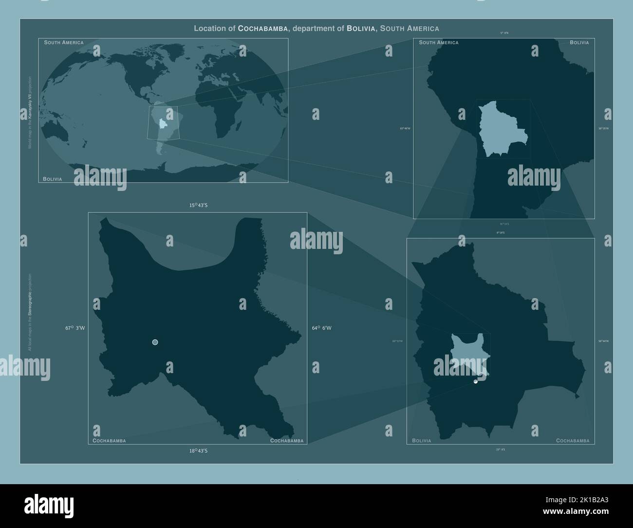 Cochabamba, department of Bolivia. Diagram showing the location of the ...