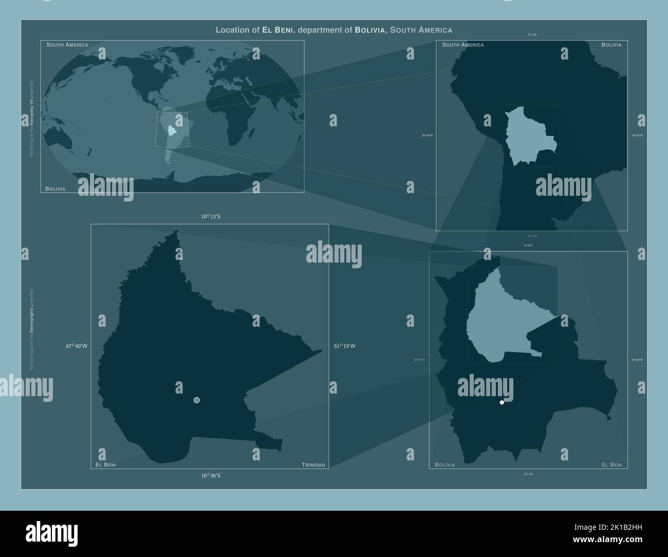 El Beni, department of Bolivia. Diagram showing the location of the ...