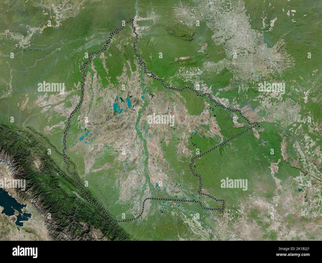 El Beni, department of Bolivia. High resolution satellite map Stock ...