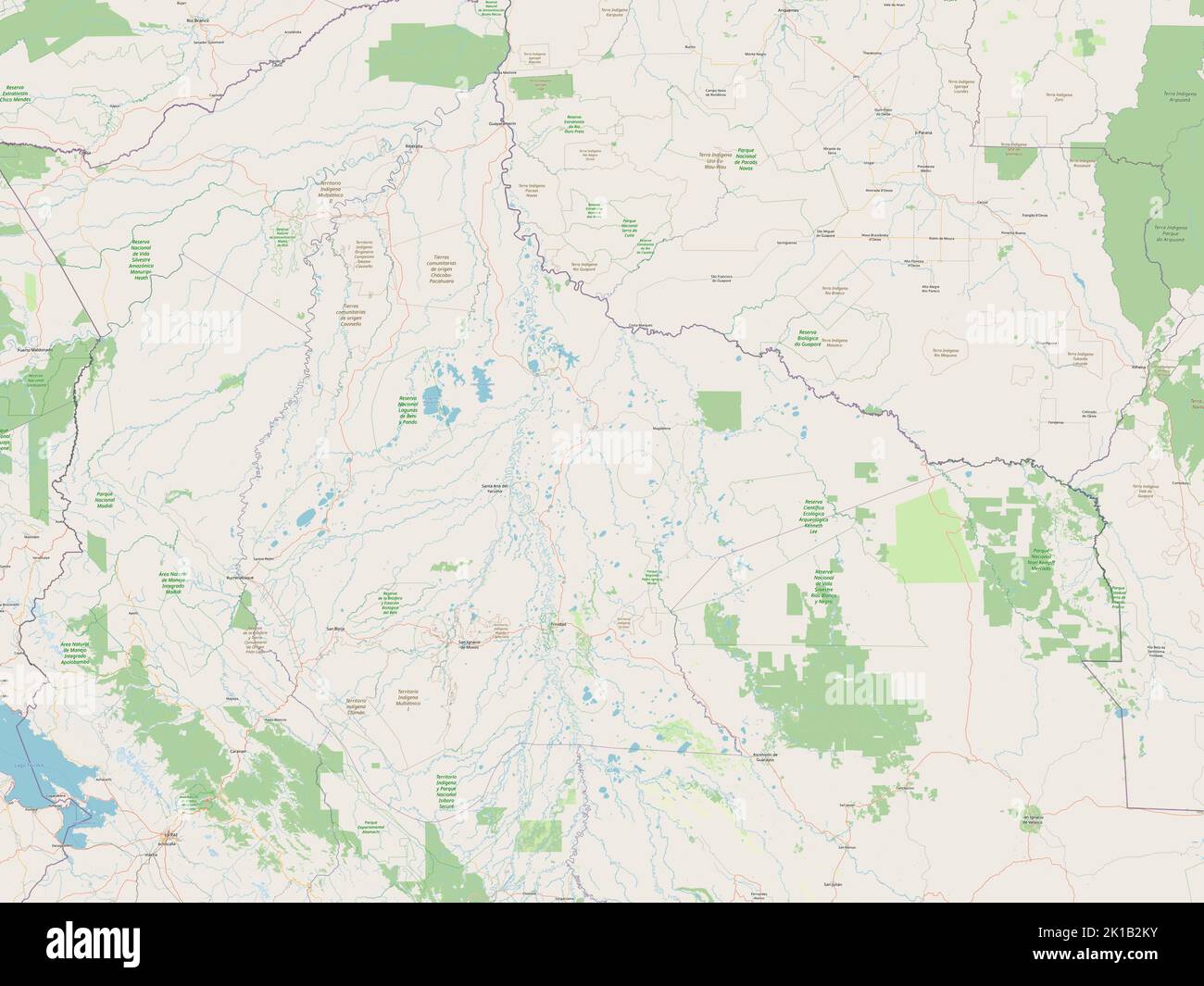 El Beni, department of Bolivia. Open Street Map Stock Photo - Alamy