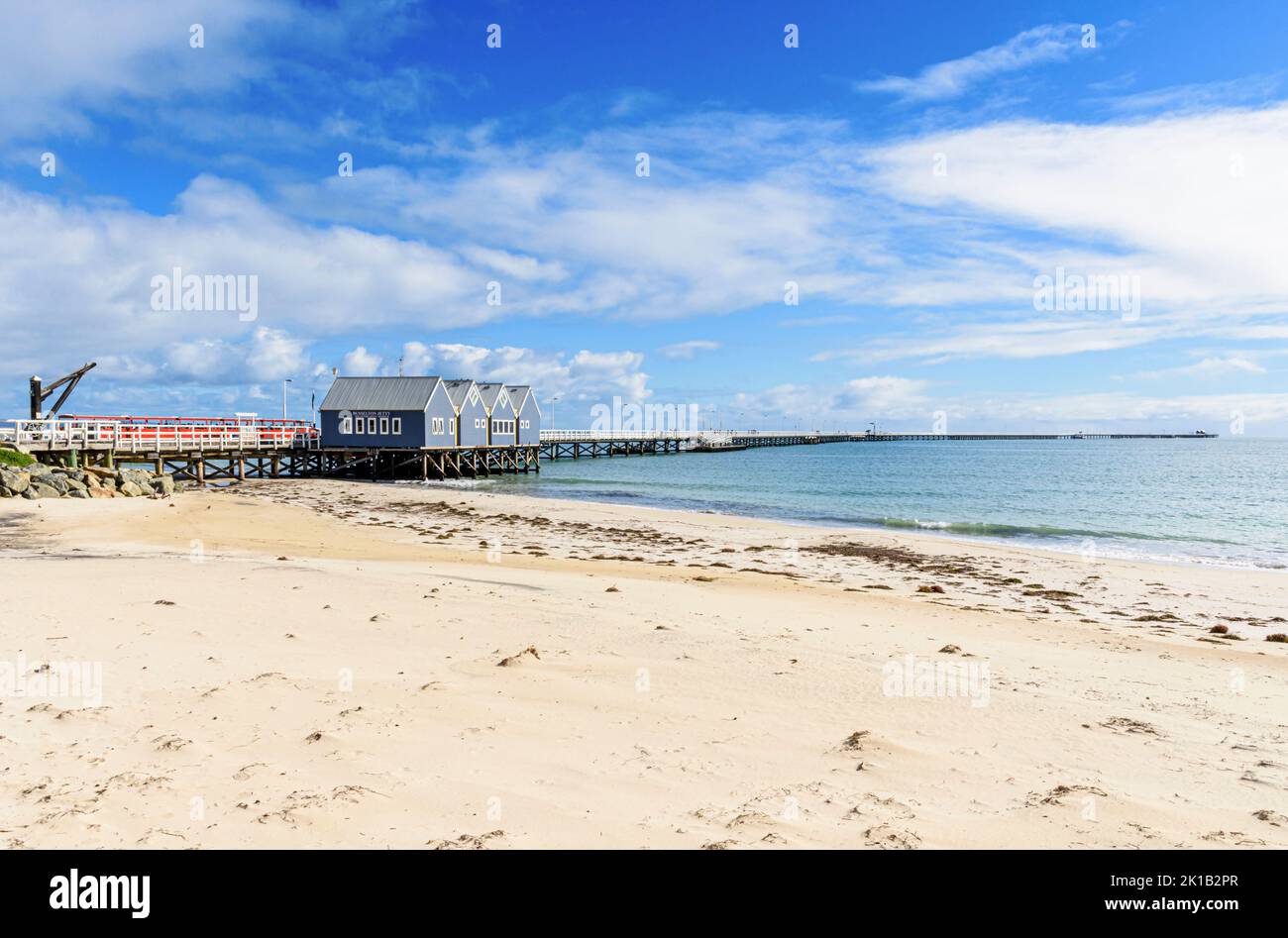 Busselton Jetty reaching out into Geographe Bay, Busselton, Western ...