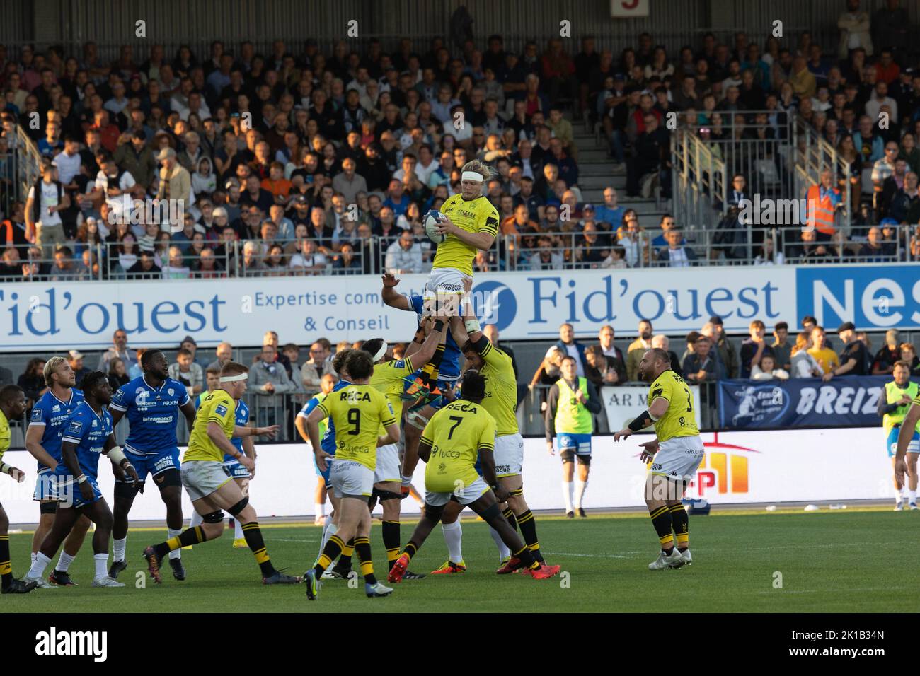 Line out for Aaron CARROLL during the French championship Pro D2 rugby ...