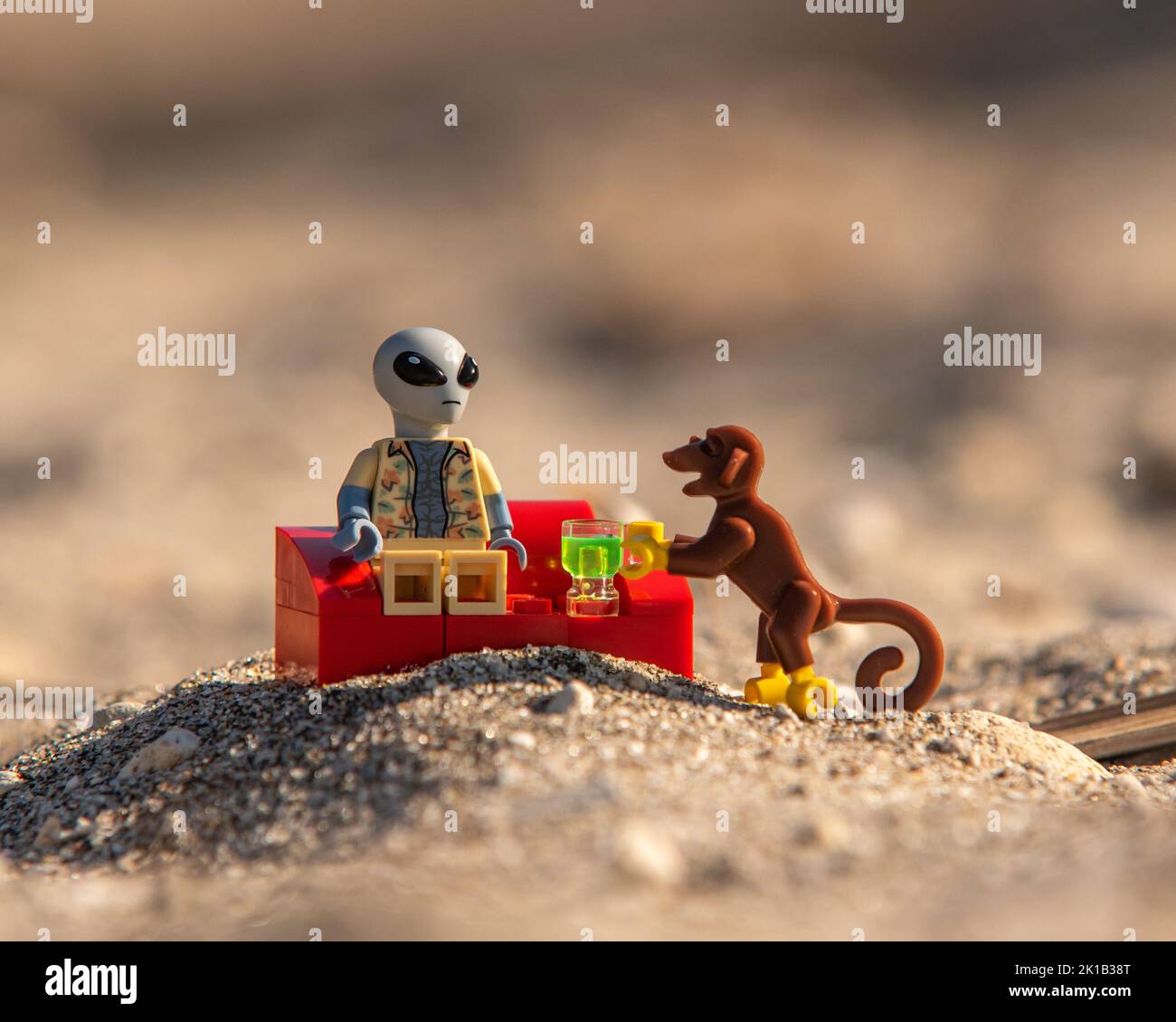 Lego alien minifigure on the beach Stock Photo - Alamy