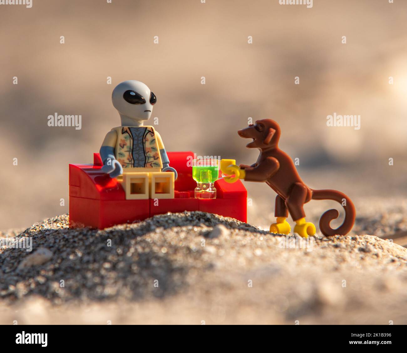 Lego alien minifigure on the beach Stock Photo - Alamy