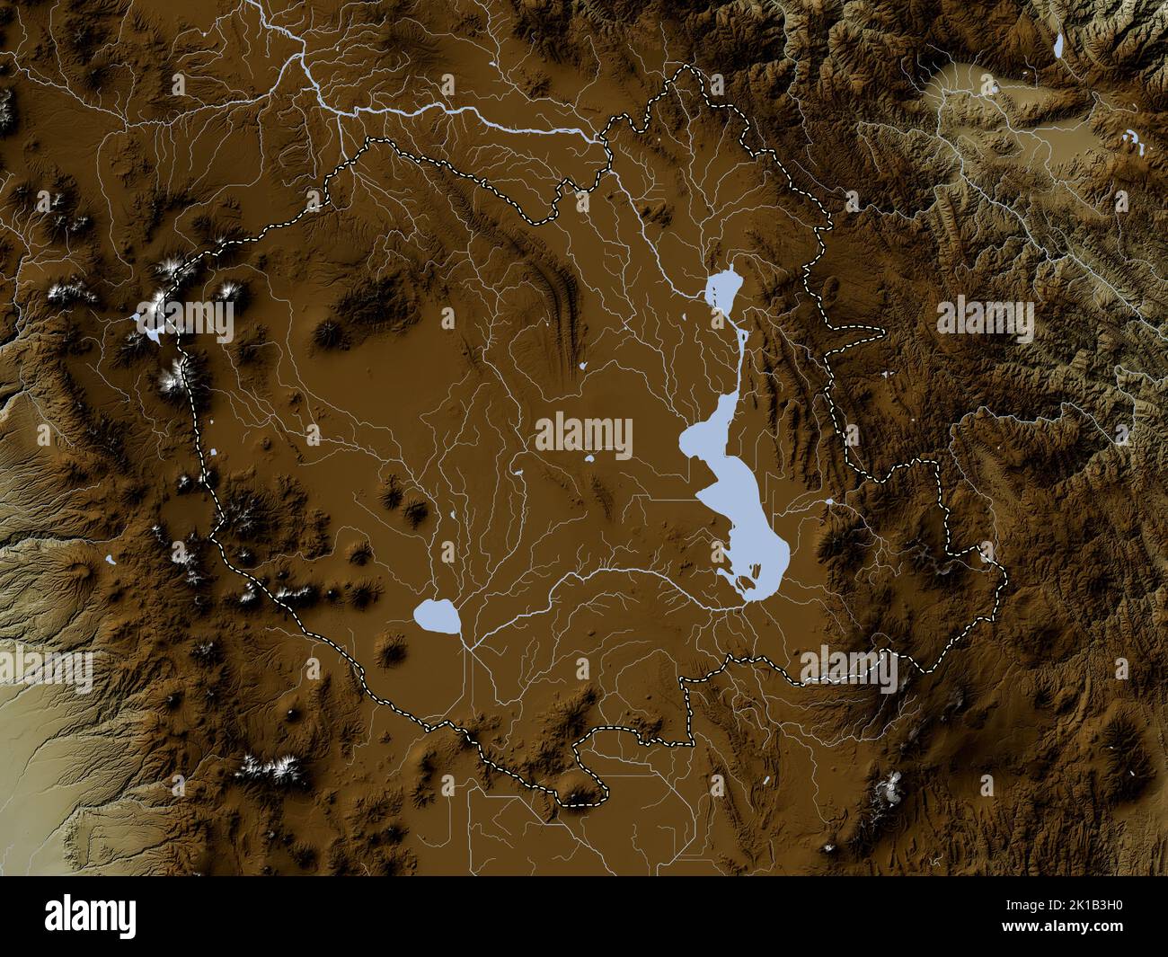 Oruro, department of Bolivia. Elevation map colored in wiki style with ...