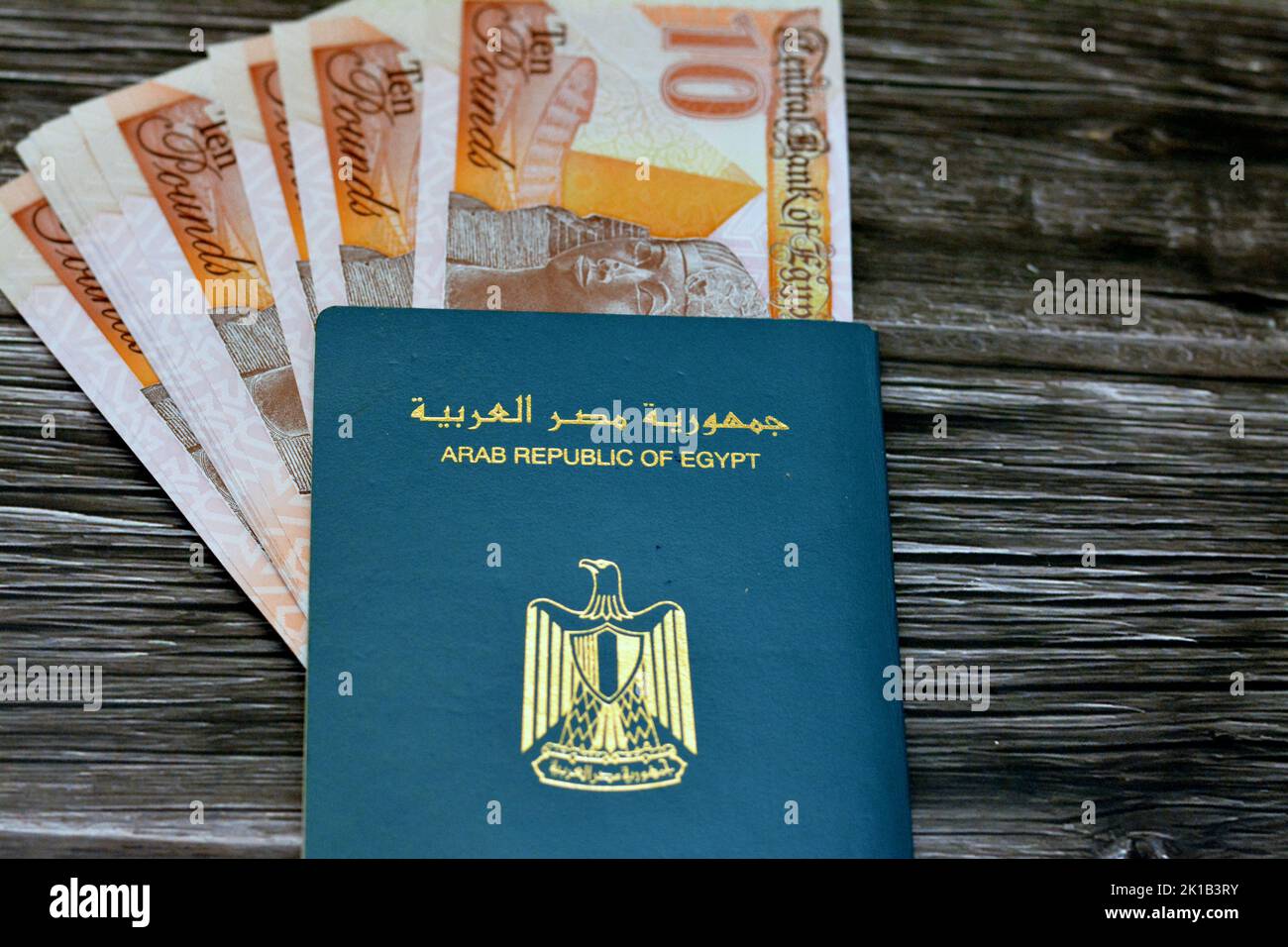 Egyptian passport with new polymer 10 EGP LE ten Egyptian pounds money ...
