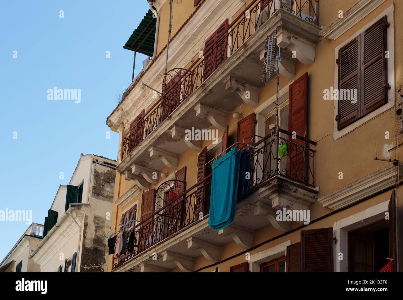 Old apartment buildings corfu hi-res stock photography and images - Alamy