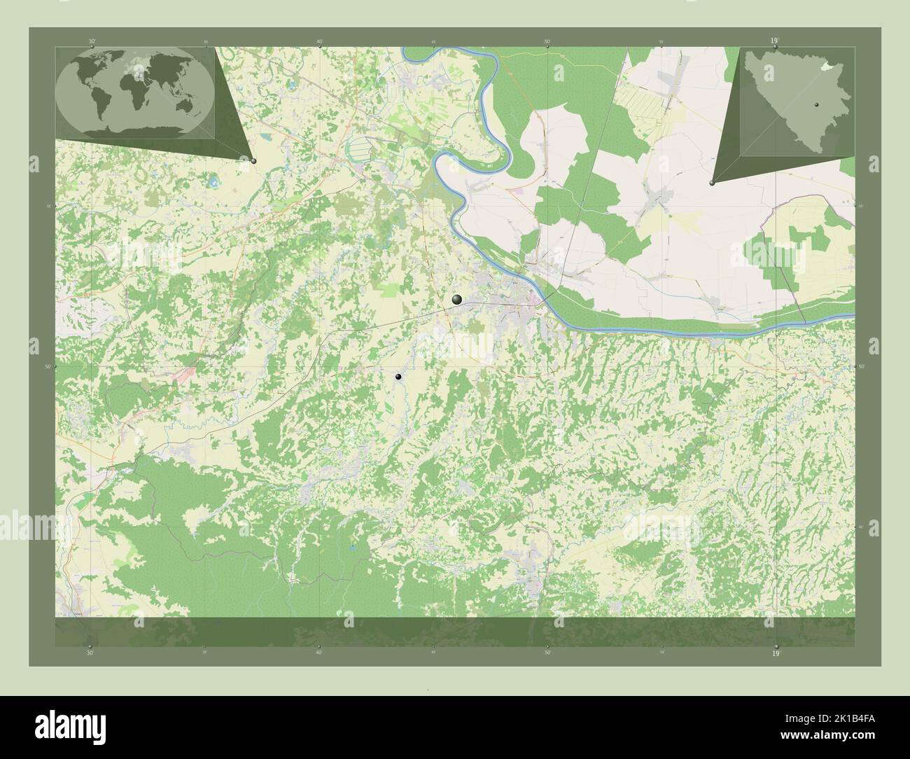 Brcko, district of Bosnia and Herzegovina. Open Street Map. Locations ...