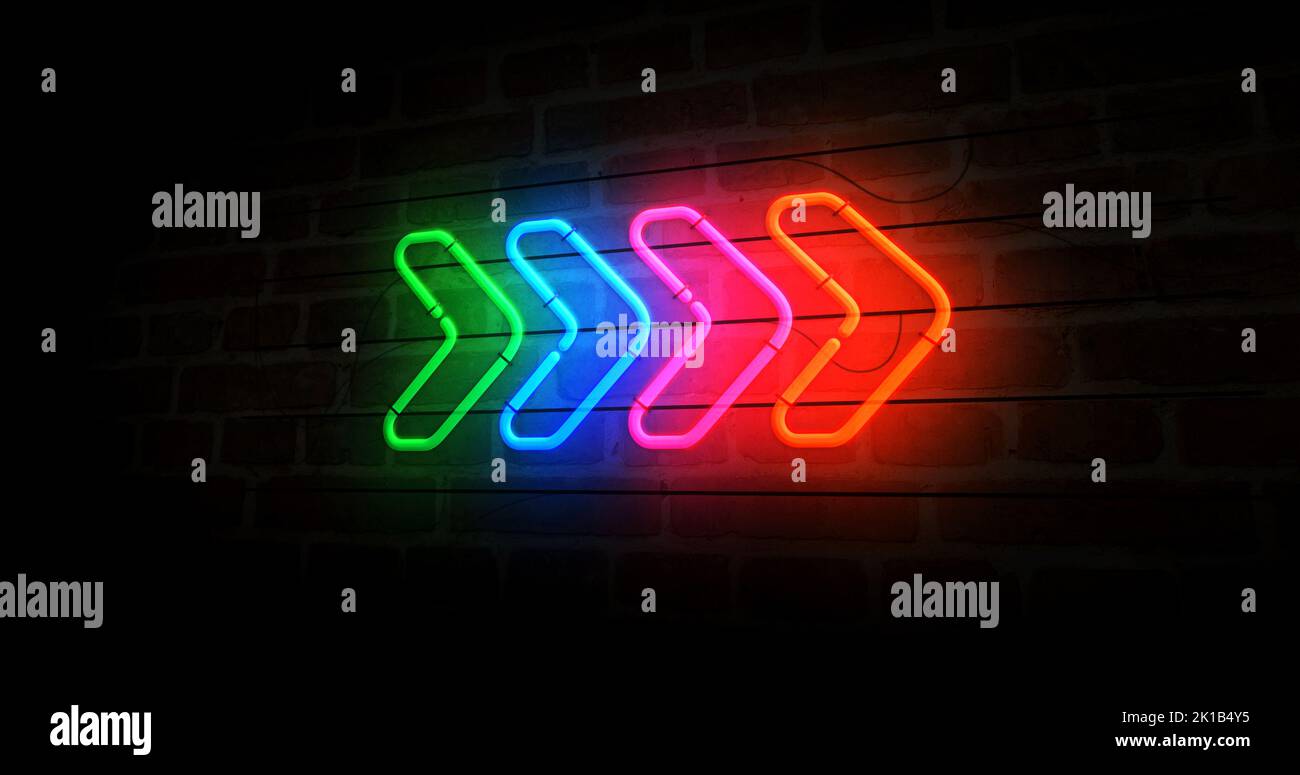 Neon light arrow hi-res stock photography and images - Alamy