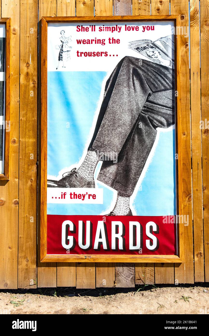 vintage guards menswear advertisement poster at Beamish open air museum ...